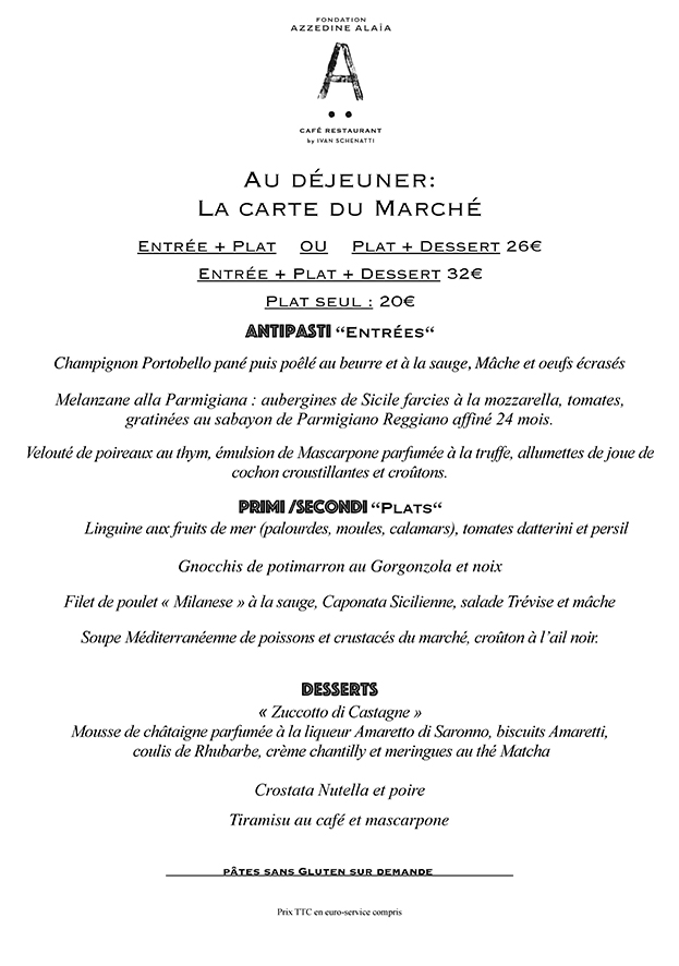 Pour le soir vous pouvez consulter notre carte ci-dessous: